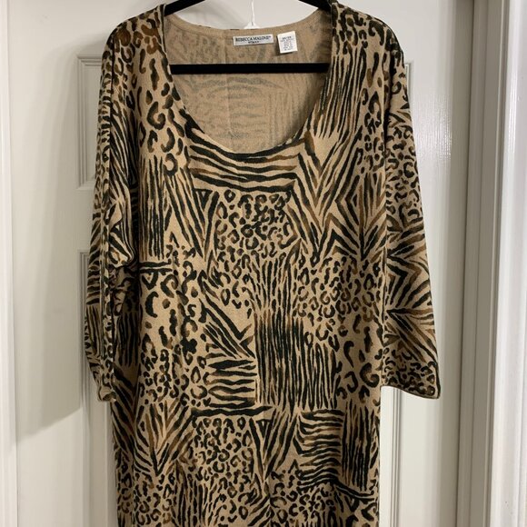 Rebecca Malone | Sweaters | Rebecca Malone Womens Brownblack Long ...